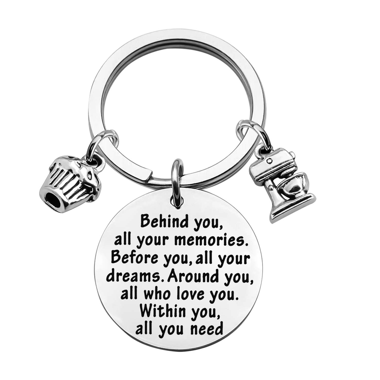 FEELMEM Baker Gift Culinary Student Gifts Culinary School Graduation Gift Behind You All Your Memories Before You All Your Dreams Keychain Baking Jewelry Bake Lover Gift Pastry Chef Gift