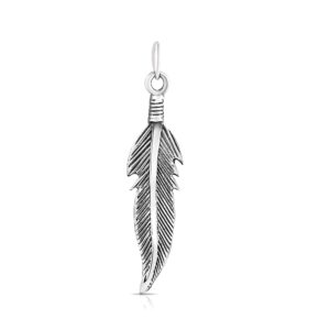 mimi 925 sterling silver feather charm pendant