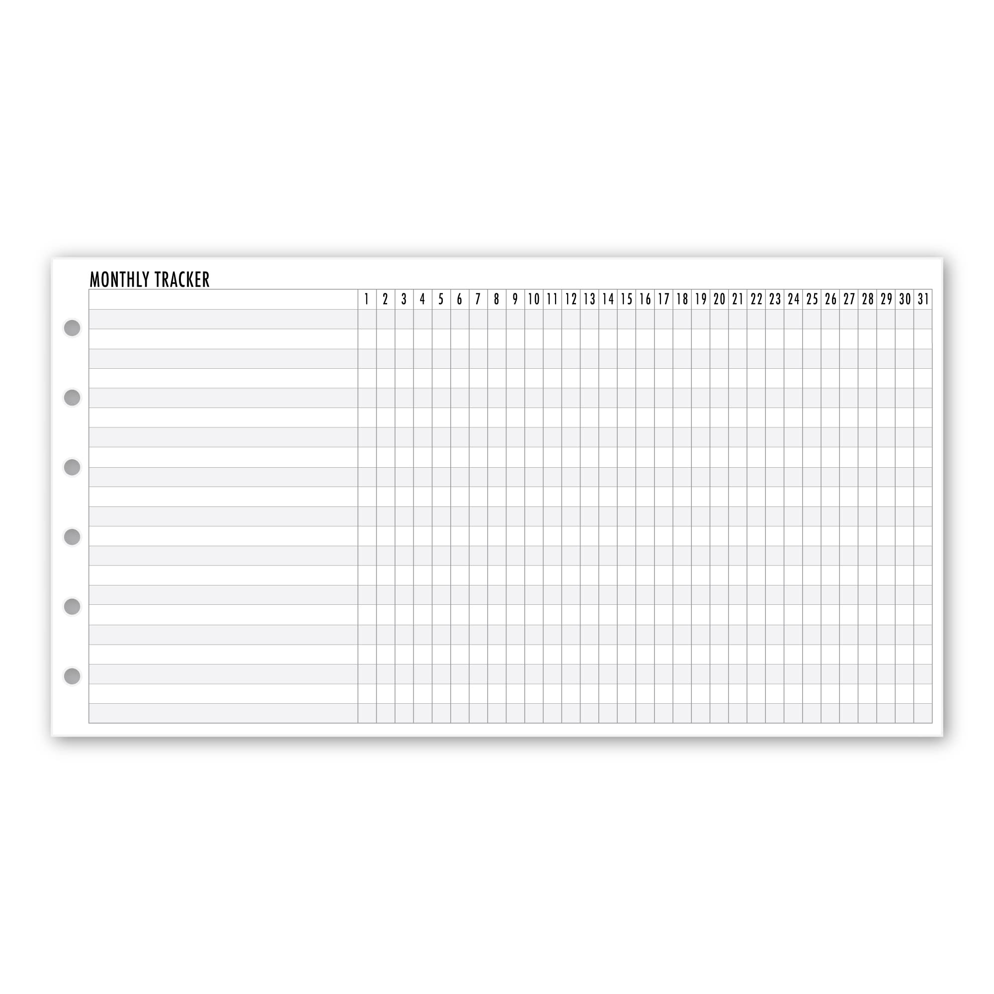 Pocket Monthly Habit Tracker Fold-Out Planner Insert Refill, 3.2 x 4.7 inches, Fits Filofax, LV PM, Kikki K, Moterm and Other Ring Binders, Choose Quantity