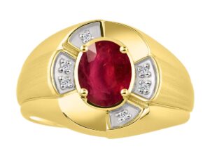 rylos simply elegant beautiful red ruby & diamond ring - july birthstone*