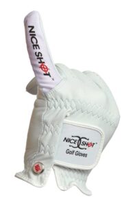 nice shot "you are nothing pinkie white cabretta leather golf glove women's right hand - medium