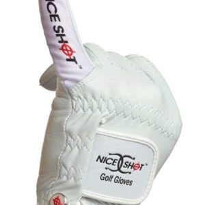 Nice Shot "You are Nothing Pinkie White Cabretta Leather Golf Glove Women's Right Hand - Medium