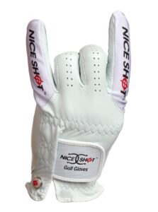 nice shot corna the bull cabretta white leather golf glove men's right hand - cadet small