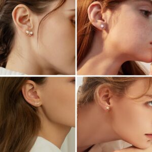 Thunaraz 81Pairs Small Stud Earrings Set for Women Men Triangle Circle Bar Star Moon Geometric Leaf Arrow Flower Bow CZ Ball Faux Pearl Hoop Dangle Earrings Set