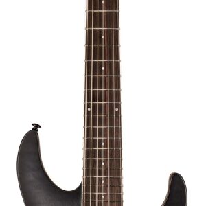 ESP 7 String LTD Deluxe M-1007 Electric Guitar, See Thru Black Sunburst Satin, Right, (LM1007QMSTBLKSBS)