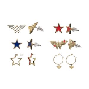 wonder woman dc comic book fashion earrings set