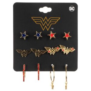 Wonder Woman DC Comic Book Fashion Earrings Set