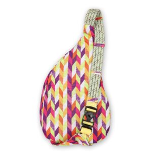 KAVU Original Rope Sling Bag Polyester Crossbody Backpack - Chevron Punch