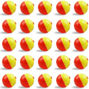 fishing bobbers set,25-50pcs snap-on fishing floats bobbers push button round buoy floats bobber for fishing tackle accessories orange/yellow