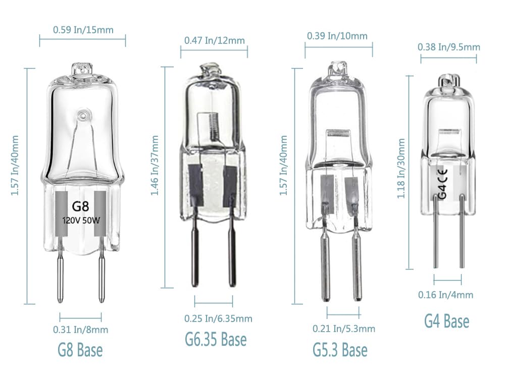 35W Halogen Bulbs G5.3 35 Watt G5.3 12V 35W Halogen Bulbs JC Bi-Pin Base Light 35 Watt 12 Volt Halogen Lamp for Home Lighting,Clear Glass Lens,Warm White 2700K,10 Pack