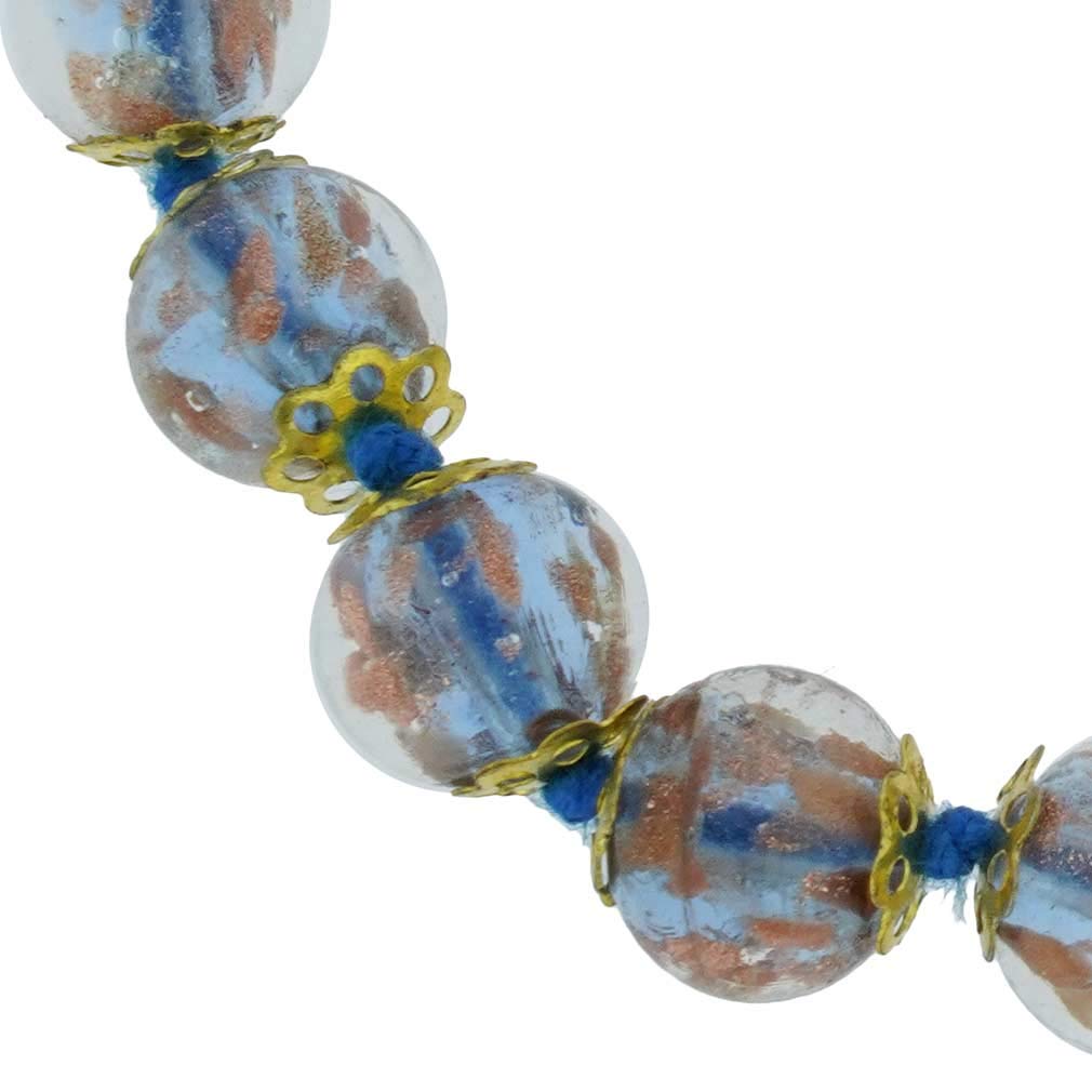 GlassOfVenice Murano Glass Sommerso Bracelet - Transparent Blue