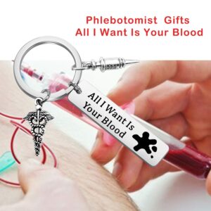 PLITI Phlebotomist Gift Phlebotomy Technician Gifts Nurse Graduation Gift Lab Tech Gift for Nurse Doctor All I Want Is Your Blood Funny Phlebotomist Gifts (Want Your Blood)