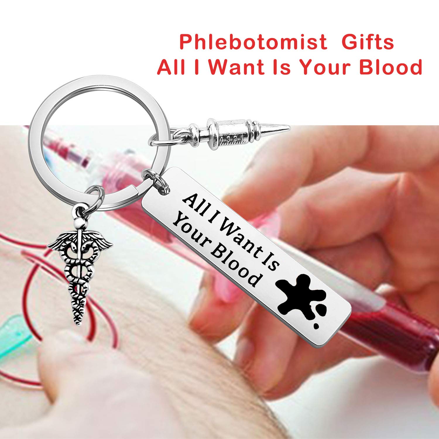 PLITI Phlebotomist Gift Phlebotomy Technician Gifts Nurse Graduation Gift Lab Tech Gift for Nurse Doctor All I Want Is Your Blood Funny Phlebotomist Gifts (Want Your Blood)