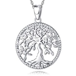 agvana 925 sterling silver tree of life pendant necklace for women delicate jewelry family tree necklace anniversary birthday gifts for women wife mom grandma with velvet bag