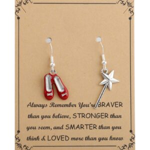 fustmw sweet home bracelet movies inspired bracelet there is no place like home red enamel shoes charm (red enamel shoes earring set)