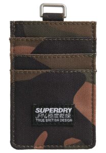 superdry mens fabric card wallet green camo size one size