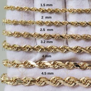 The Diamond Deal 10k REAL Yellow Gold 2.5mm Shiny Hollow Rope Chain Necklace for Pendants and Charms with Lobster-Claw Clasp (18" And yellow-gold)