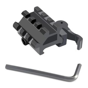 gotical 3 slots dual picatinny/weaver rail | 90 degree and 45 degree double rail picatinny riser mount quick release | tactical dual rail picatinny (pack of 1)