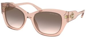 michael kors woman sunglasses camila rose transparent frame, grey pink gradient lenses, 53mm