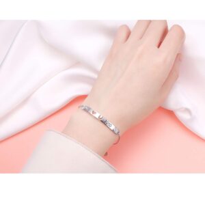 925 Sterling Silver Bracelets for Women Charm Inspirational Bracelets for Teen GirlsI I Love You 3000 Bracelet Iron Man Souvenir Marvel Movie Fans Family Love Cuff Bangle Bracelets