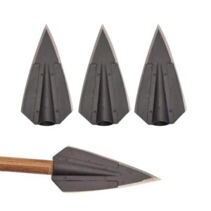 hnzmdy 6 pcs archery 2 blades hunting broadheads traditional hunting arrowheads glue on arrowheads for 8.0 mm outside diameter wooden arrow bamboo arrow shaft diy archery (broadheads)