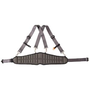 weaver arborist nylon black/gray arborist logging belt and suspenders for tree cutting, adjustable waist fits sizes 30"-52"