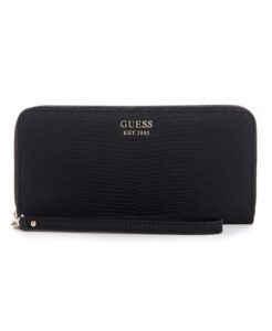 guess womens wallet, wristlet, zip around, wallet wristlet clutch, black, one size us