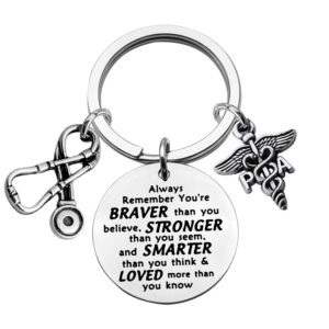 physicians assistant gifts pa keychain physician assistant graduation gift pa student inspiration gifts you are braver stronger smarter than you think (keychain pa)