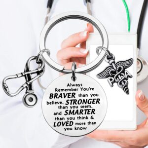 Physicians Assistant Gifts PA Keychain Physician Assistant Graduation Gift PA Student Inspiration Gifts You are Braver Stronger Smarter Than You Think (keychain PA)