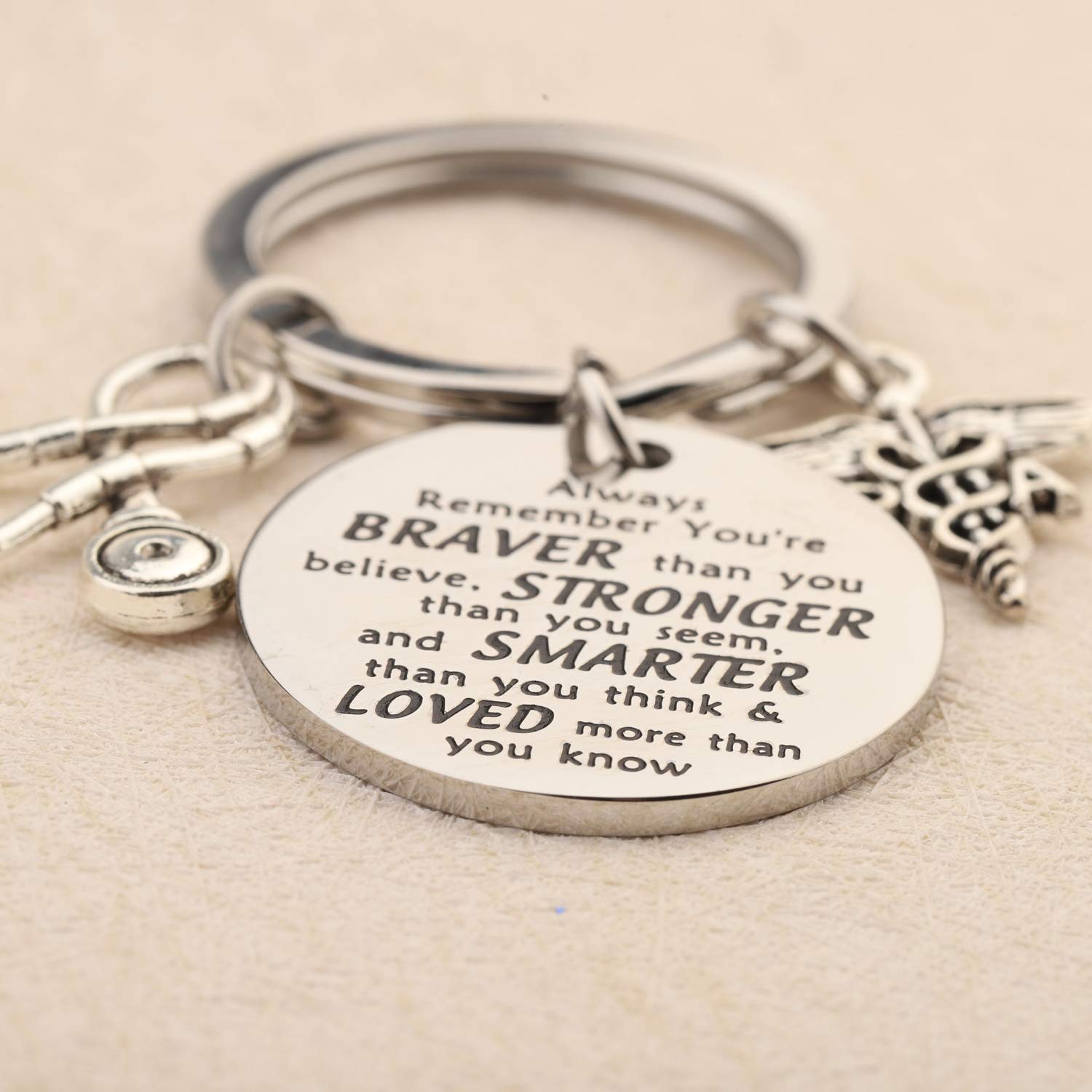 Physicians Assistant Gifts PA Keychain Physician Assistant Graduation Gift PA Student Inspiration Gifts You are Braver Stronger Smarter Than You Think (keychain PA)