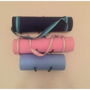 AUXPhome 3 Pack Wall Mount Foam Roller Holder and Yoga Mat Storage and Towel Rack - Flexible Adjustable Hooks - Ideal for Home, Small Studio,Fitness Class or Commercial use