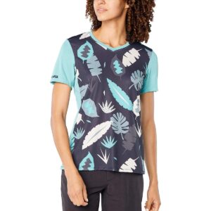 dakine cadence short-sleeve jersey - women's abstract palm, xs