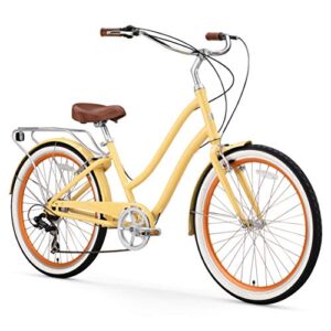 sixthreezero evryjourney steel women's step-through touring hybrid bike, 1/3/7/21 speed 26" bicycle, multiple colors