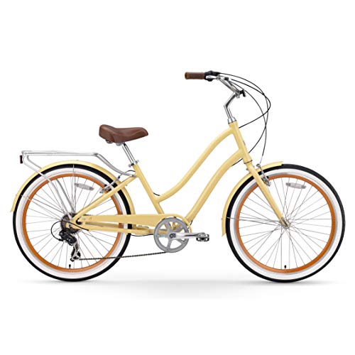 sixthreezero EVRYjourney Steel Women's Step-Through Touring Hybrid Bike, 1/3/7/21 Speed 26" Bicycle, Multiple Colors