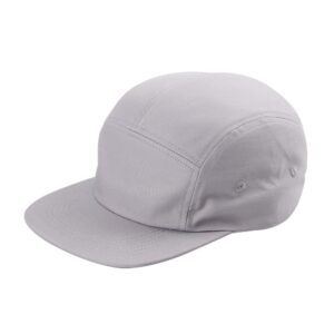 dongking 5 panels baseball cap classic flat bill hat cotton short flat brim caps (gray)