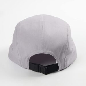 DongKing 5 Panels Baseball Cap Classic Flat Bill Hat Cotton Short Flat Brim Caps (Gray)