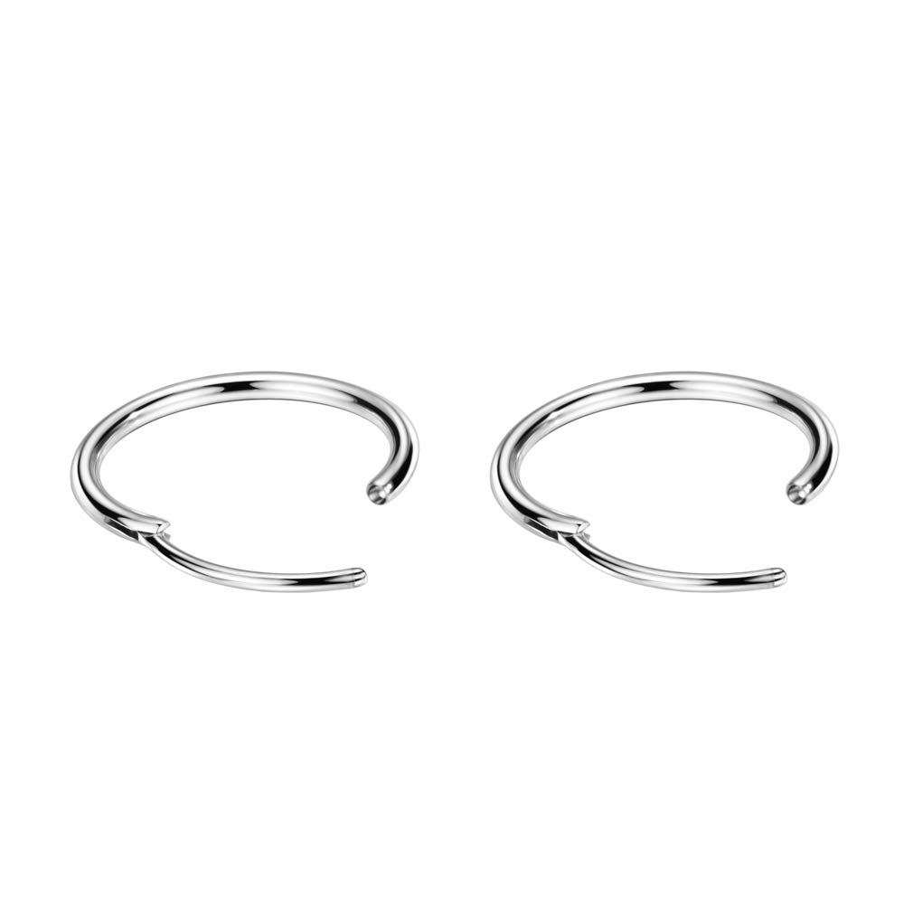 FANSING Earrings for Women Hoop Earrings Trendy Cartilage Earring Hoop Surgical Steel Earrings for Men Silver 8mm