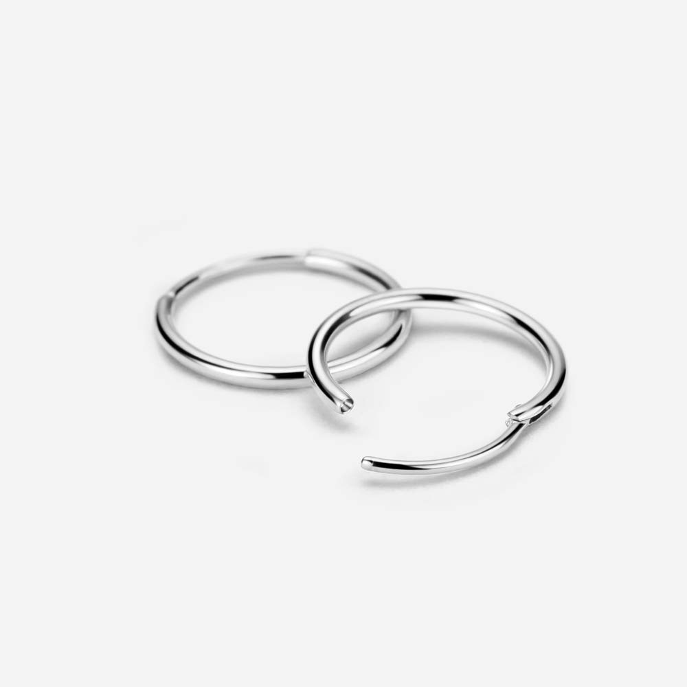 FANSING Earrings for Women Hoop Earrings Trendy Cartilage Earring Hoop Surgical Steel Earrings for Men Silver 8mm