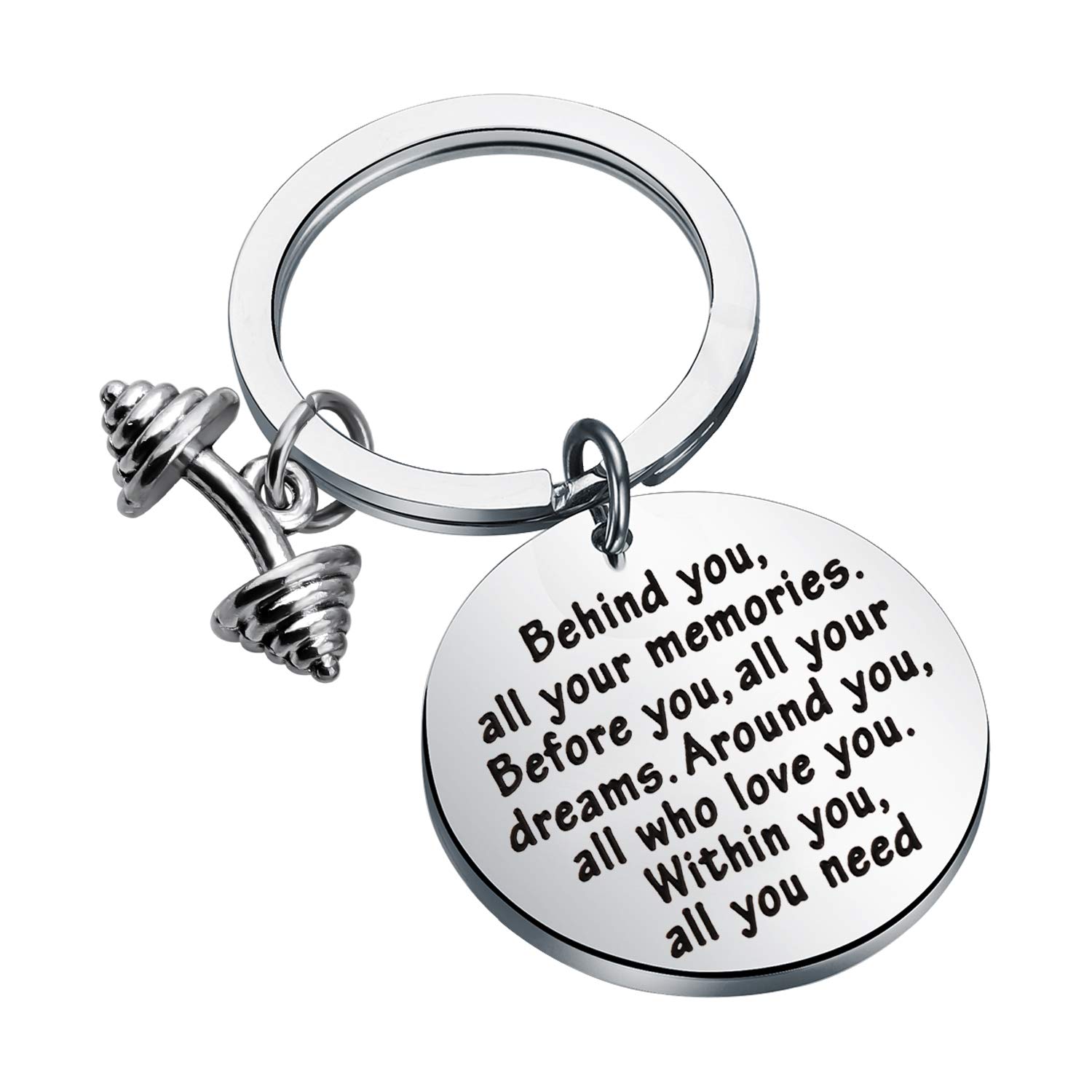 FEELMEM Fitness Keychain Fitness Gift Workout Coach Gift Bodybuilding Jewelry Personal Trainer Gift(Fitness Gift)