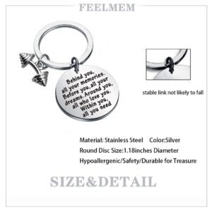 FEELMEM Fitness Keychain Fitness Gift Workout Coach Gift Bodybuilding Jewelry Personal Trainer Gift(Fitness Gift)