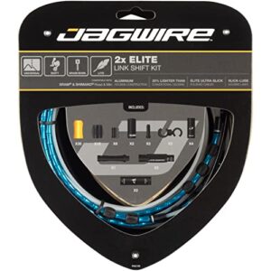 jagwire 2x elite link shift kit adult unisex shifters and cables, blue, one size