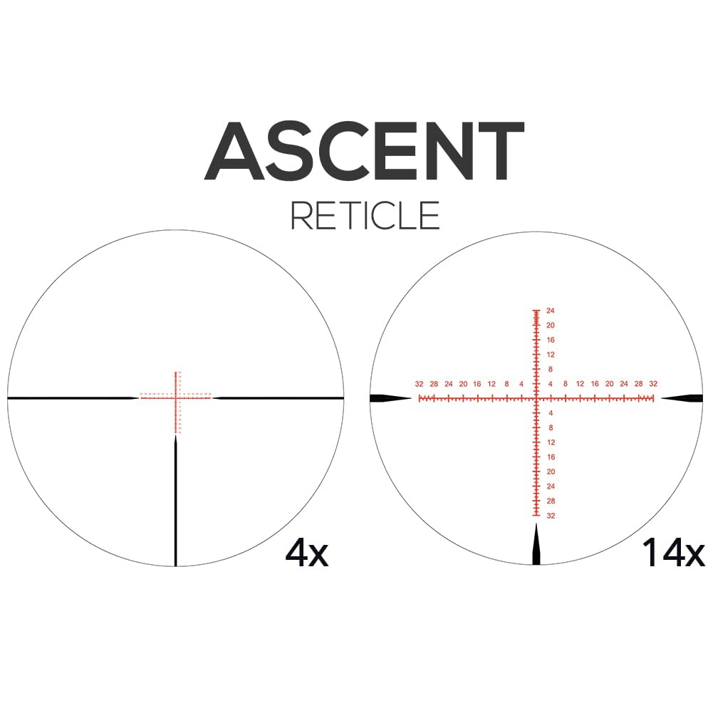 Blackhound Optics Genesis 4-14x44 FFP MOA, Illuminated 1/4 MOA Reticle, Zero Stop and Parallax with 30mm Scope Rings, 44mm Scope Hood and Mounting Bubble Levels