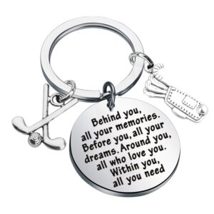 feelmem golf keychain future golfer gift behind you all your memories keychain golf club golf player gifts new golfer gift