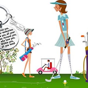 FEELMEM Golf Keychain Future Golfer Gift Behind You All Your Memories Keychain Golf Club Golf Player Gifts New Golfer Gift