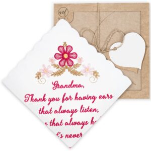 w&f gift grandmother of the bride wedding handkerchief for grandma from granddaughter.