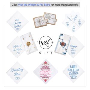 Mom Wedding Embroidered Handkerchief, Mother of the Bride Gifts for Daughter on Wedding Day, Something Old Something New Something Borrowed Something Blue Gift for Bride on Wedding Day Essentials