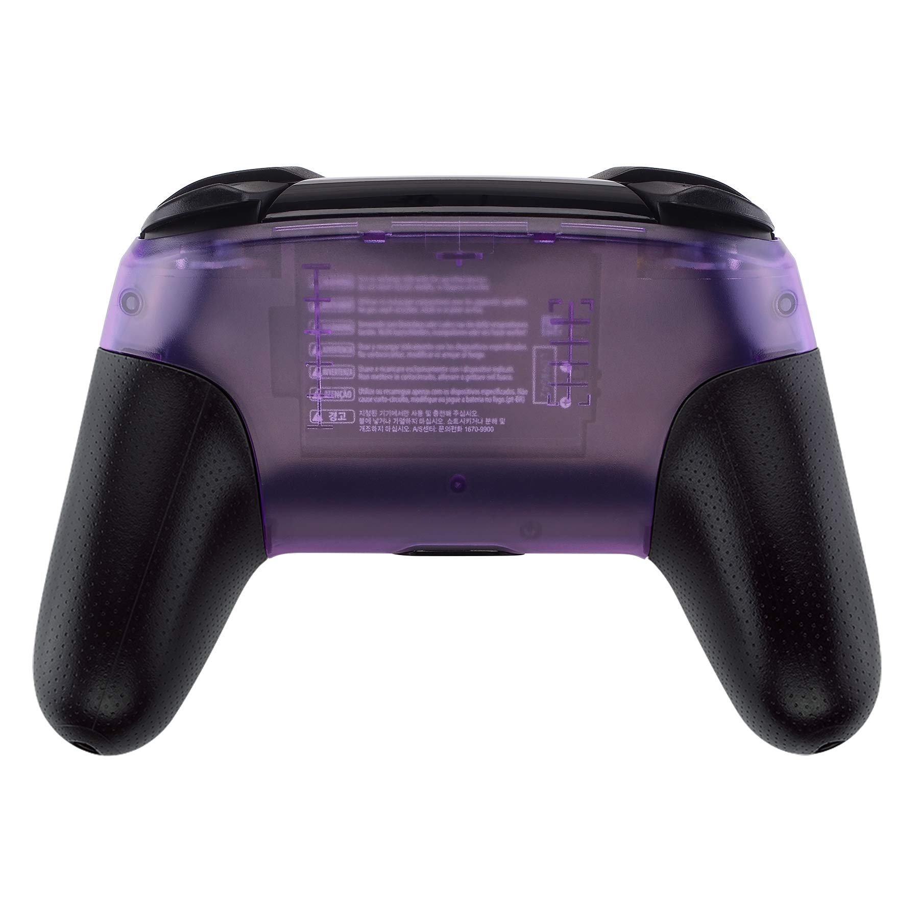 eXtremeRate Clear Atomic Purple Faceplate and Backplate for Nintendo Switch Pro Controller, DIY Replacement Shell Housing Case for Nintendo Switch Pro - Controller NOT Included