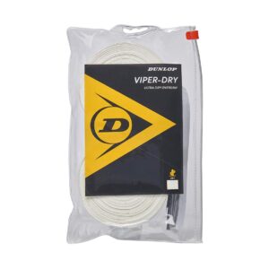 dunlop sports viperdry ultra dry tennis overgrip, roll of 30, white