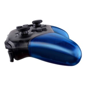 eXtremeRate Transparent Blue Replacement Handle Grips for Nintendo Switch Pro Controller, DIY Hand Grip Shell for Nintendo Switch Pro - Controller NOT Included