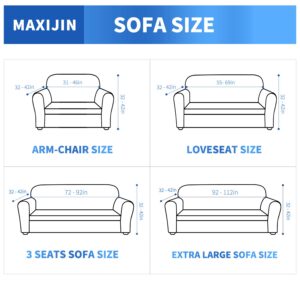 MAXIJIN Super Stretch Couch Cover for 3 Cushion Couch, 1-Piece Universal Sofa Covers Living Room Jacquard Spandex Furniture Protector Dogs Pet Friendly Fitted (Large, Black)